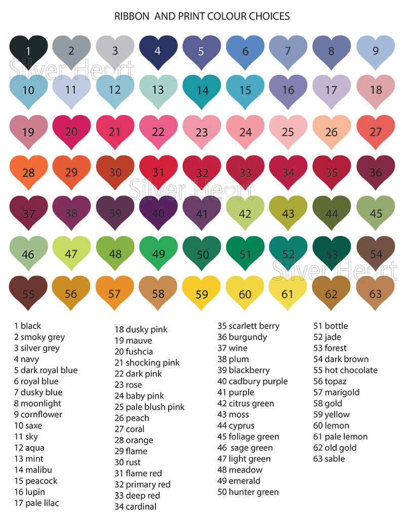 . Colour Chart for Passport and Wedding Invitations, Budget invitations ...